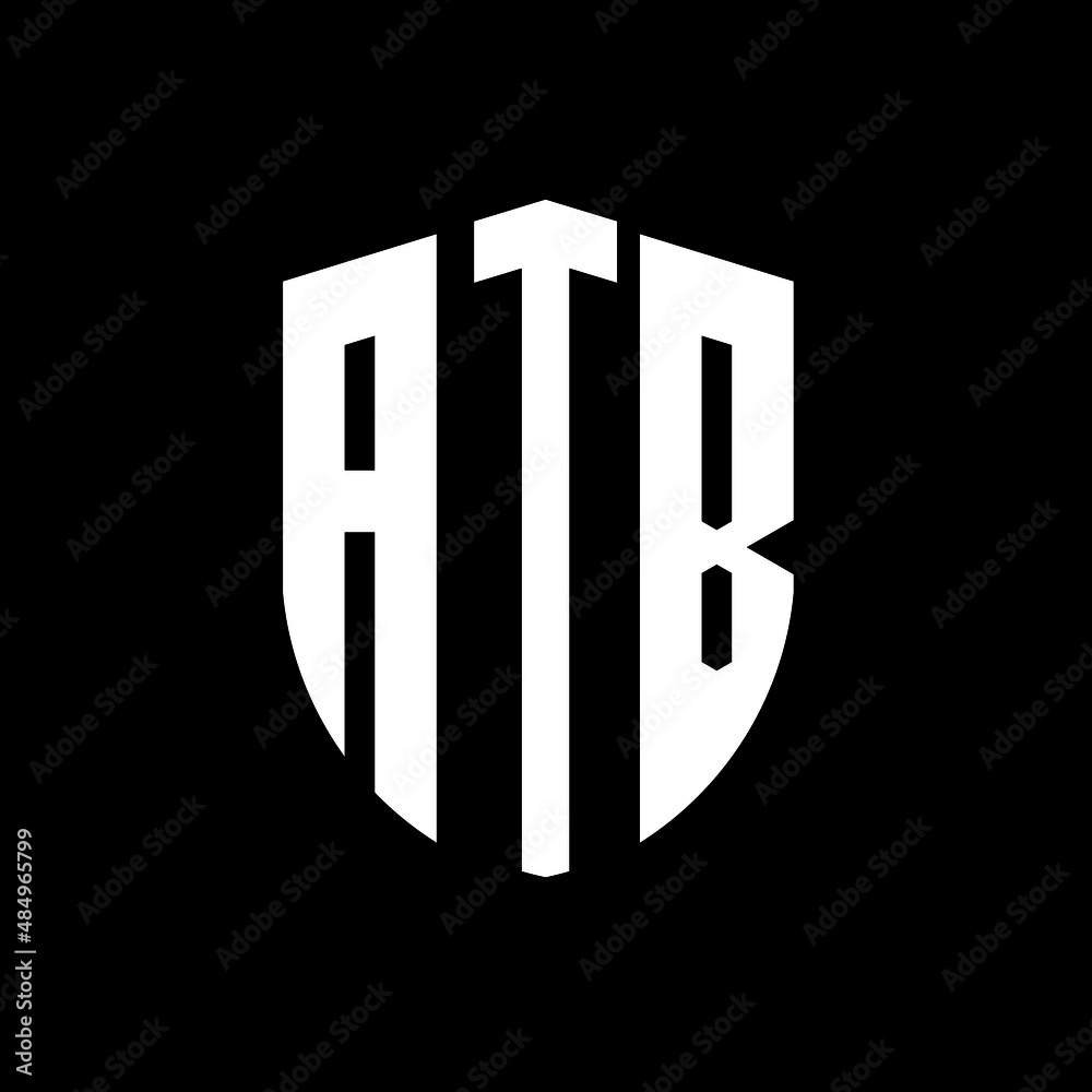 ATB letter logo design. ATB modern letter logo with black background ...