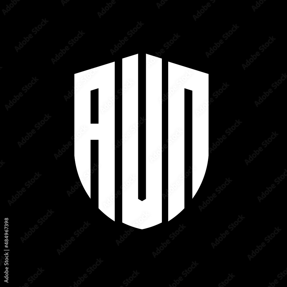 AUN letter logo design. AUN modern letter logo with black background ...