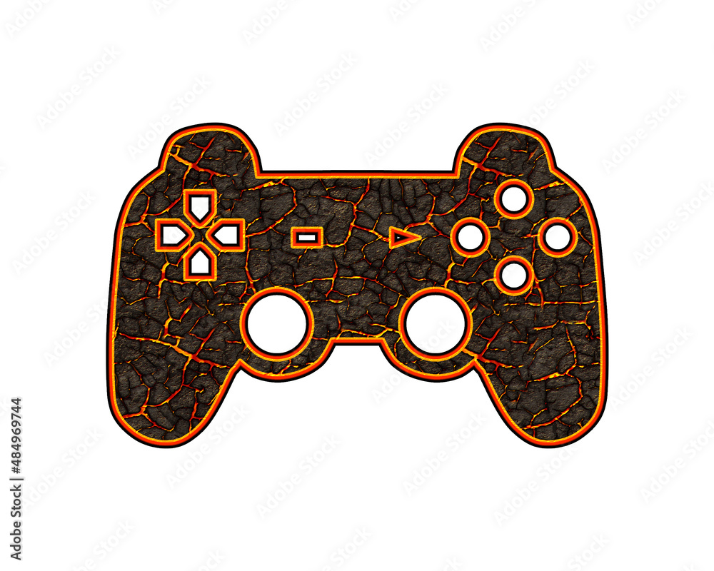 Video Game, Gamer symbol fire icon flames cracks logo illustration ...