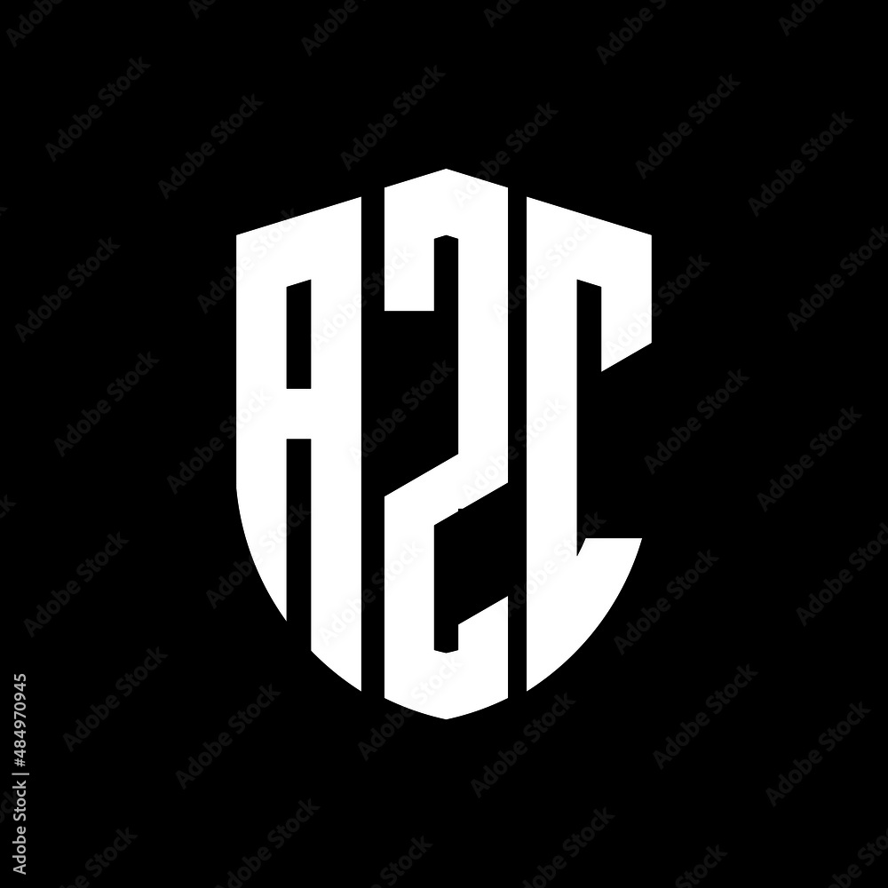 Vecteur Stock AZC letter logo design. AZC modern letter logo with black ...