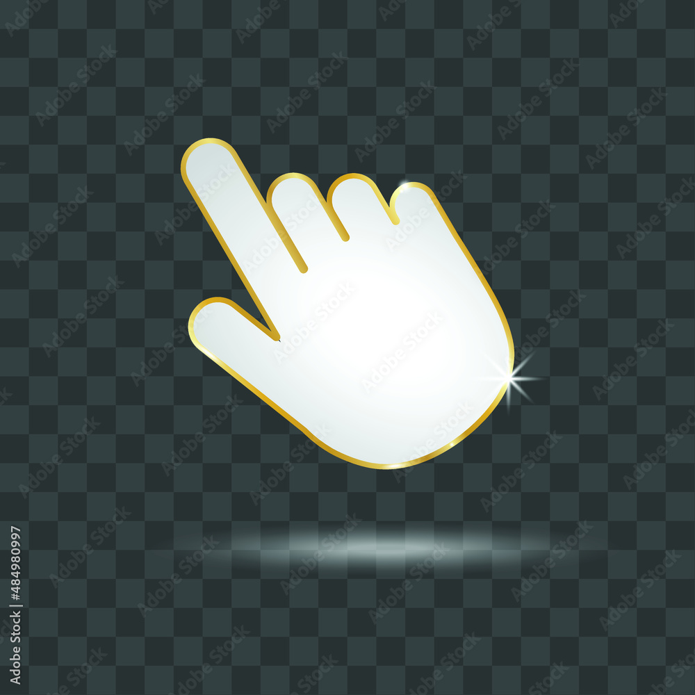 Cursor icon. Gold and Silver Vector Illustration. Gold cursor icon ...
