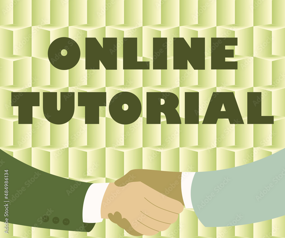 Sign displaying Online Tutorial. Business showcase process of tutoring ...