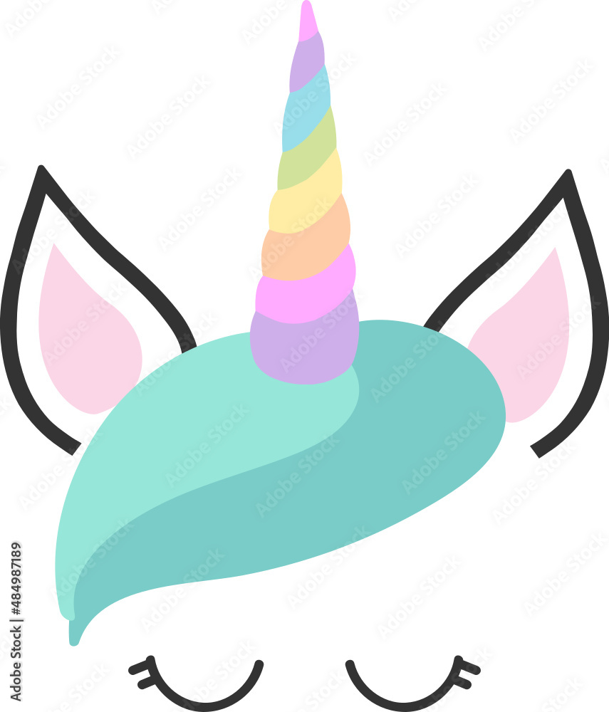 Cute Unicorn Face Stock Vector | Adobe Stock