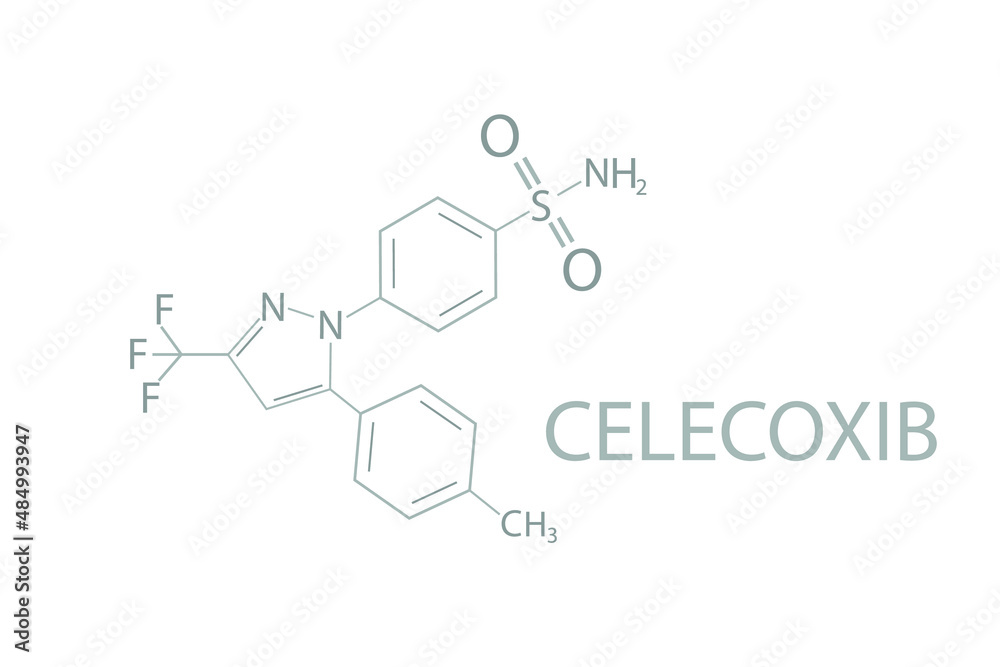 Celecoxib molecular skeletal chemical formula. Stock Vector | Adobe Stock