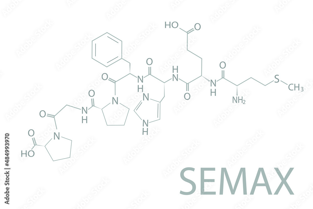 Semax molecular skeletal chemical formula. Stock-Vektorgrafik | Adobe Stock