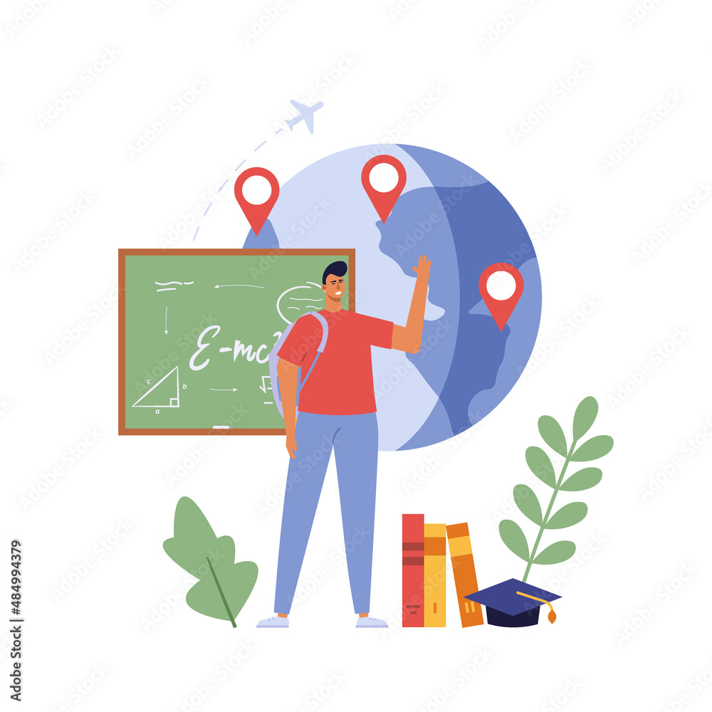 Foreign student learning in international high school. Concept of ...