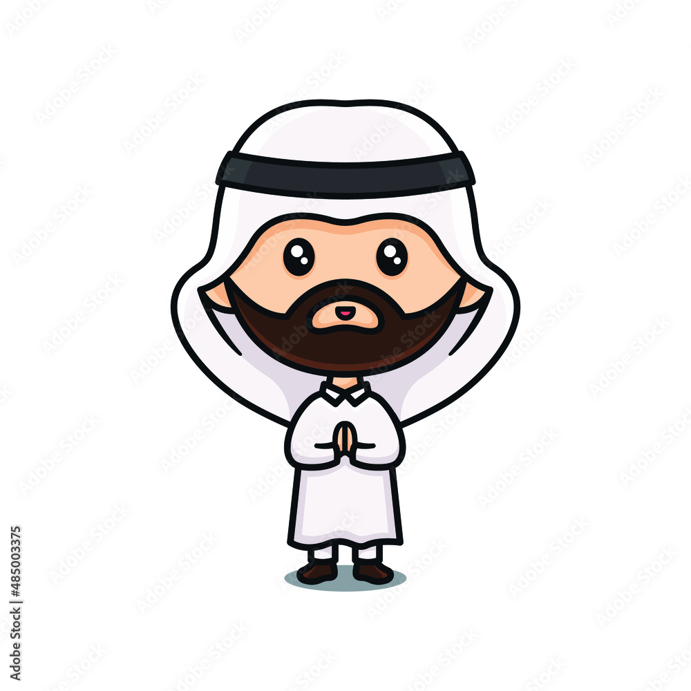 Cute arabic kids cartoon. Vector illustration Stock Vector | Adobe Stock