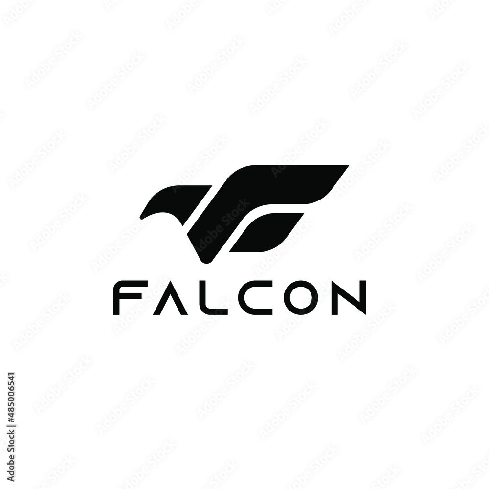 abstract letter F falcon logo. Falcon or eagle silhouette Stock Vector ...