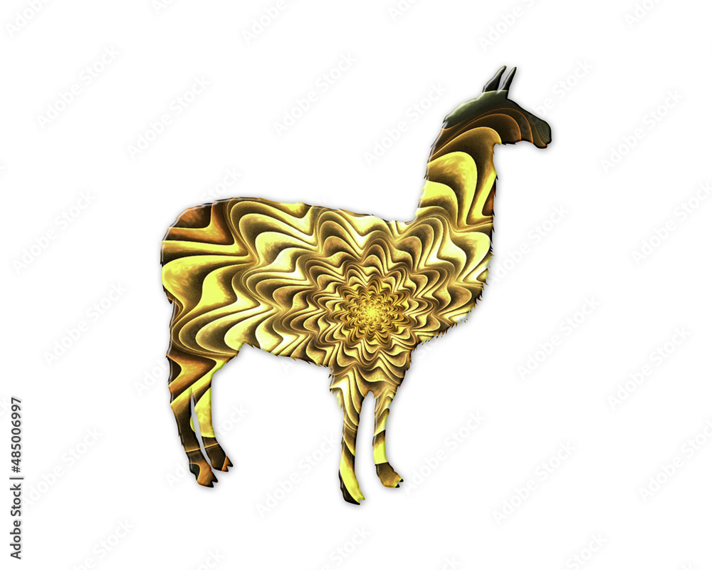 Llama alpaca Lama symbol Golden Crispy icon logo illustration Stock ...