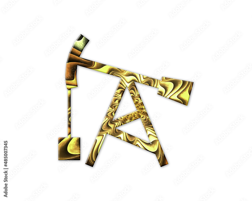 Oilfield, Frac Oil Drilling symbol Golden Crispy icon logo illustration ...