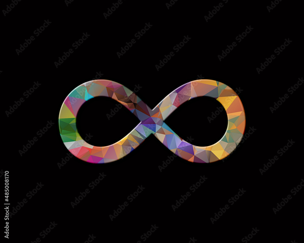 Infinity limitless infinite symbol Low poly icon Chromatic logo ...