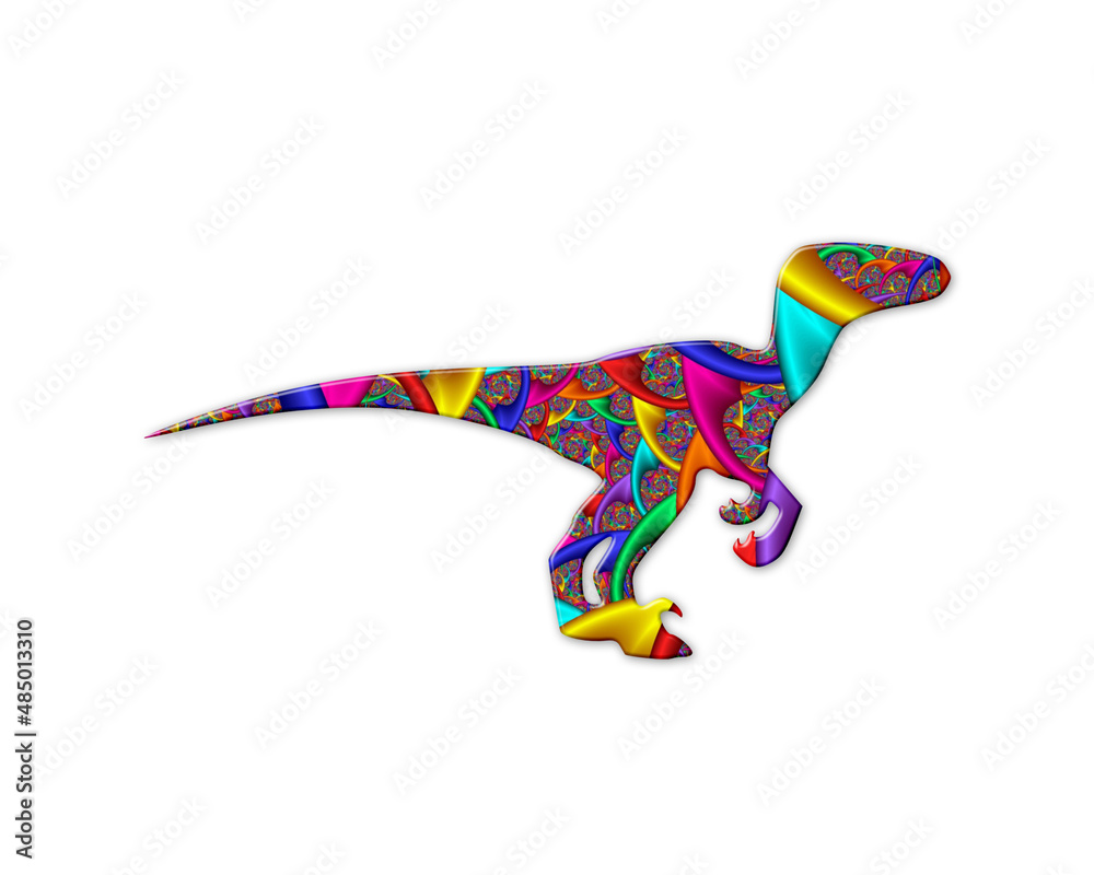 Dinosaur T rex Dino symbol Mandala icon chromatic logo illustration ...