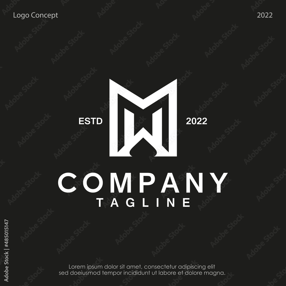 Abstract modern letter M logo design concept for identity, business and ...