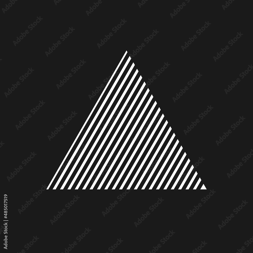 Retrowave triangle with diagonal stripes 1980s style. Retrowave black ...