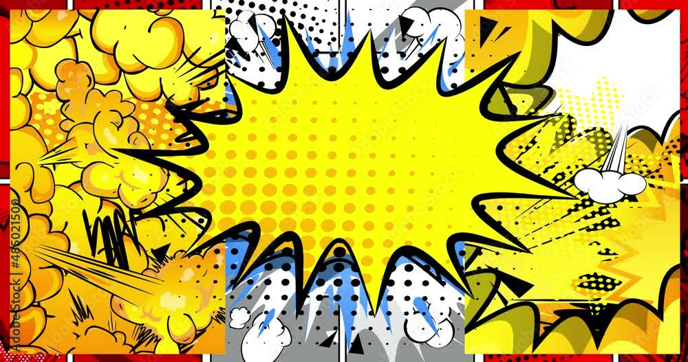 Comic Book Background. Motion poster. 4k animated Comics moving ...