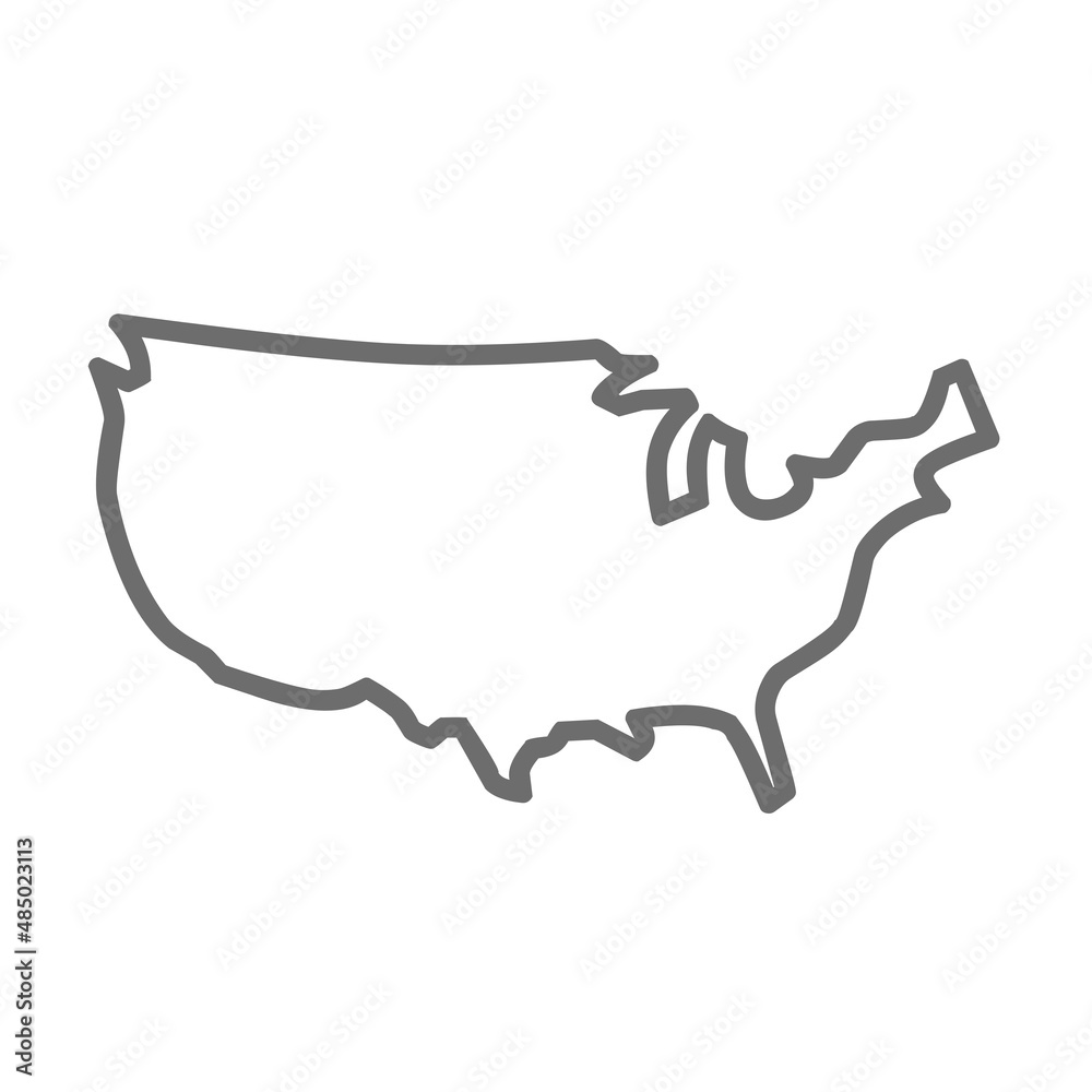 united states map icon. USA territory symbol. flat vector design ...