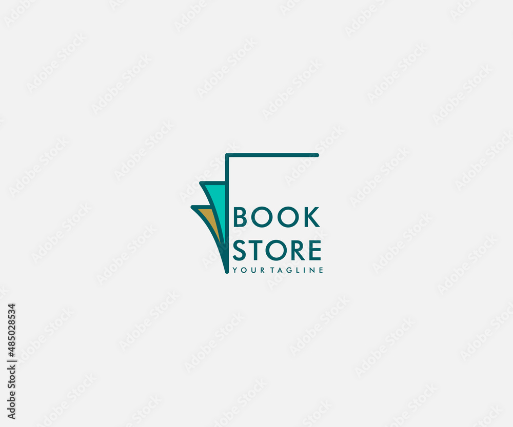 outlined book store logo design template, usable for online store Stock ...