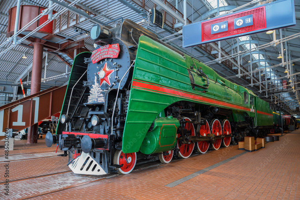 SAINT PETERSBURG, RUSSIA - JANUARY 12, 2022: Soviet passenger steam ...