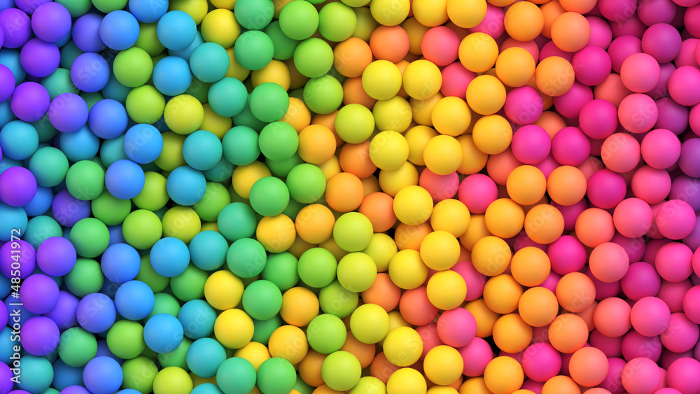 Colorful balls background for kids zone or children's playroom. Rainbow ...