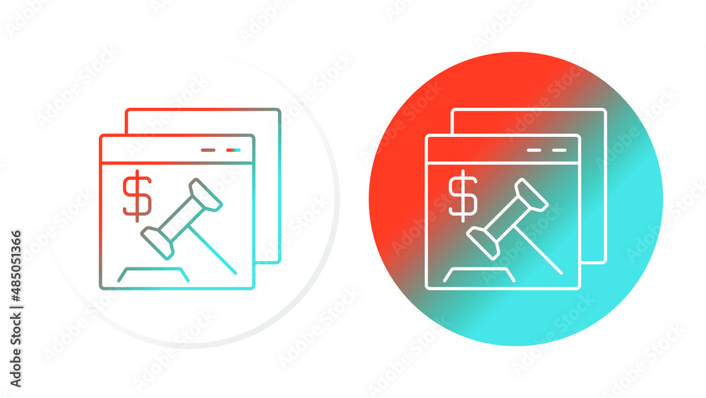 online auction. Two icons for web design Stock Vector | Adobe Stock