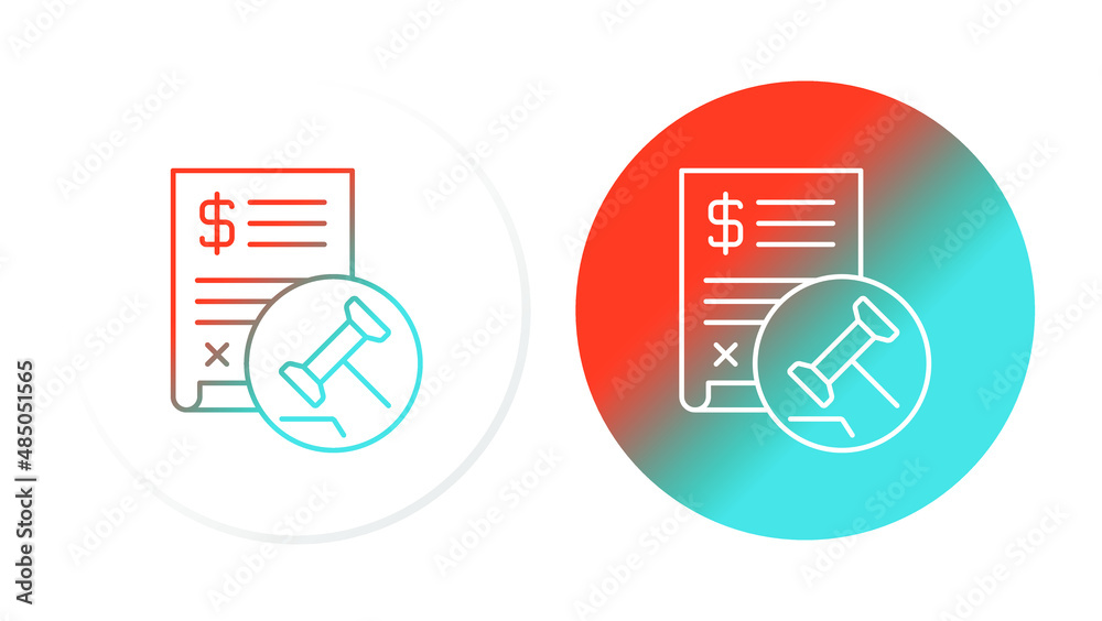 transaction, sale of a lot at auction. Two icons for web design Stock ...