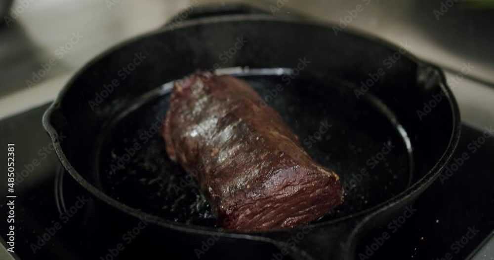 Grilled fresh juicy beef. Cooking beef and pork. Meat fried in the ...