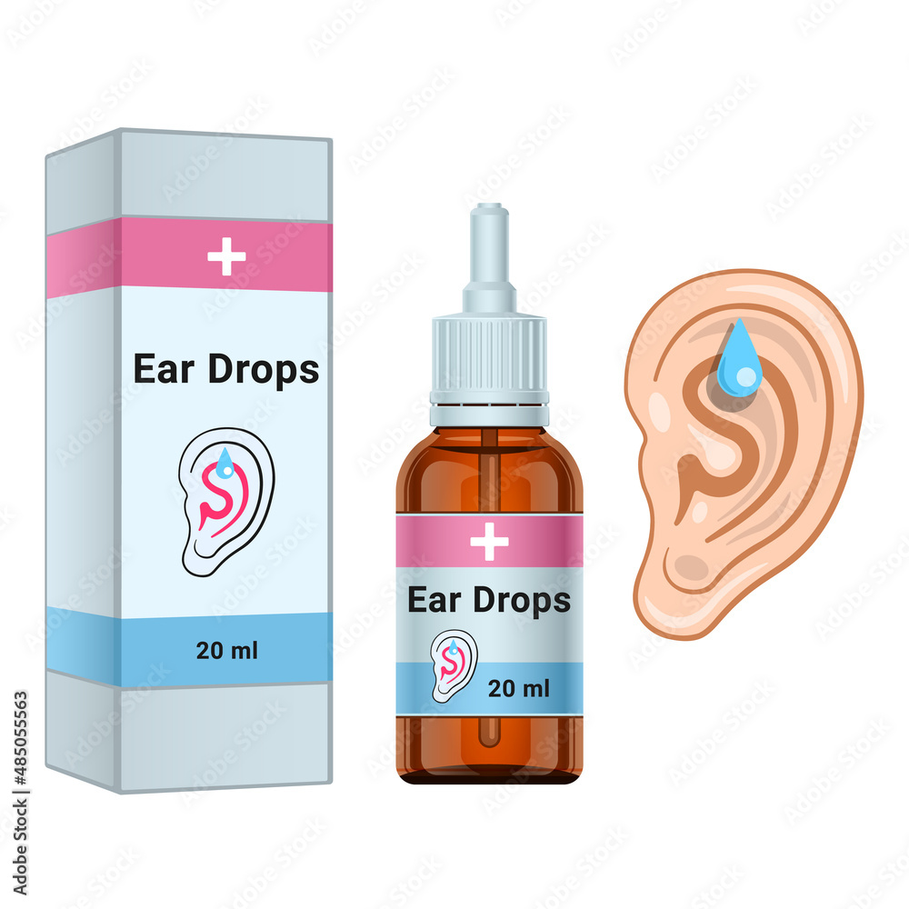 Ear Drops product package realistic isolated white background Stock ...