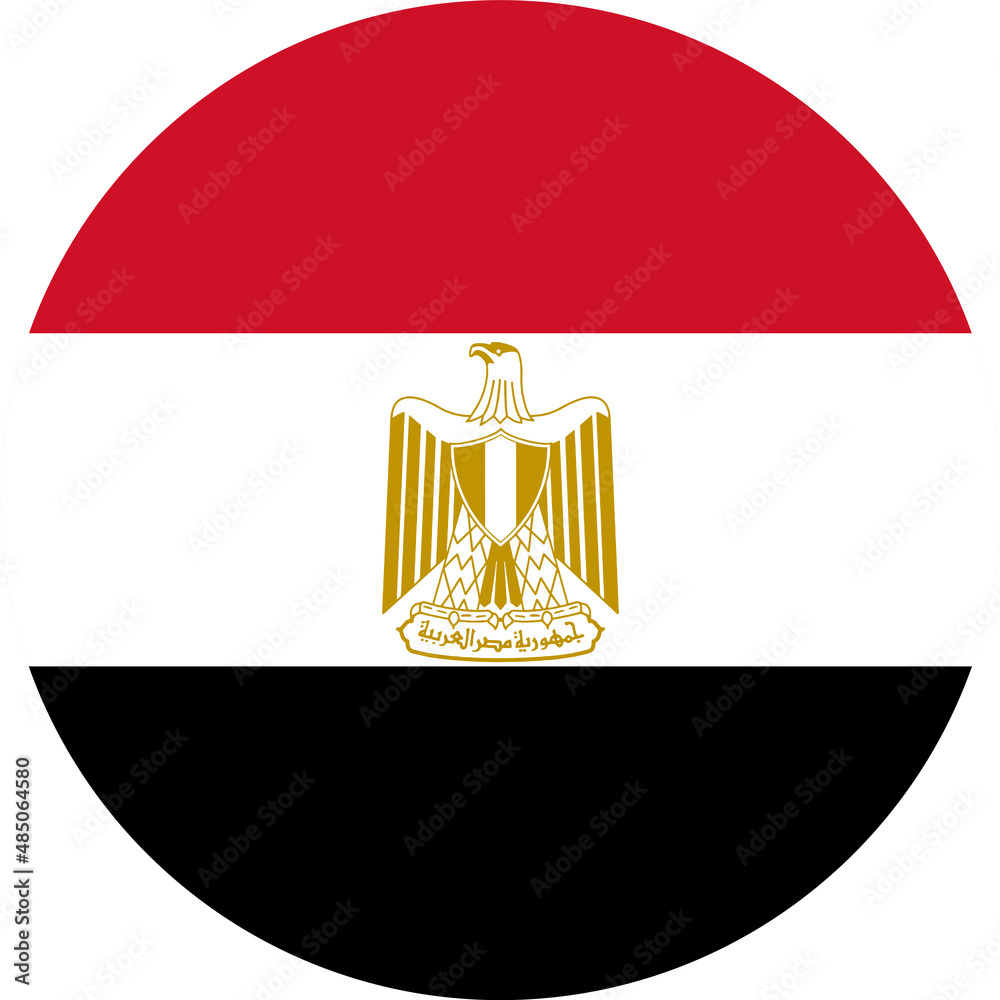 Egypt flag in circle shape isolated on png or transparent background ...