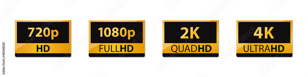 Screen Definition Golden Sticker HD, Full-HD, QuadHD And UltraHD ...