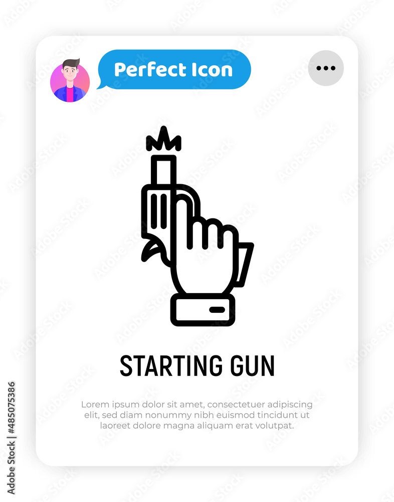 Starting gun: pistol in hand shots. Modern vector illustration of sport ...