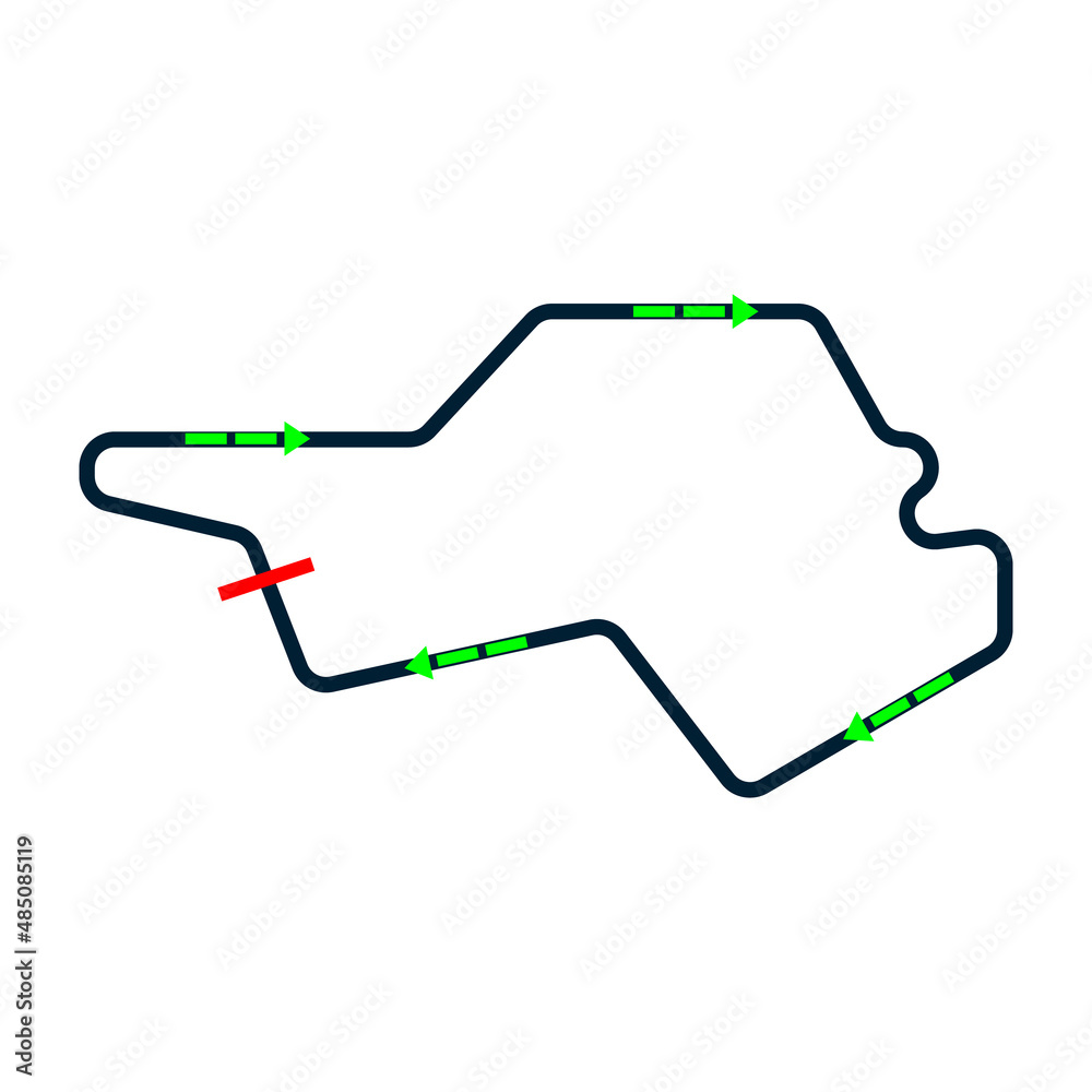 race track map top view isolated white background Stock Vector | Adobe ...