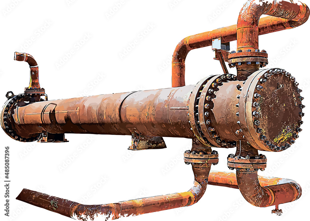 vector image of an industrial heat exchanger Stock Vector | Adobe Stock