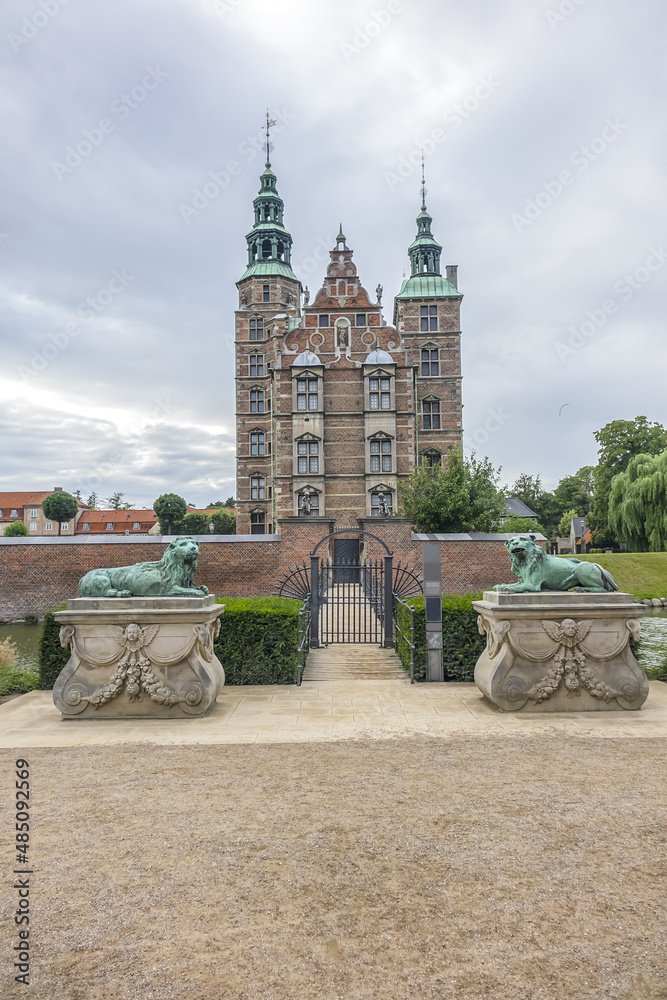External view of medieval Rosenborg Castle. Rosenborg Castle built by ...