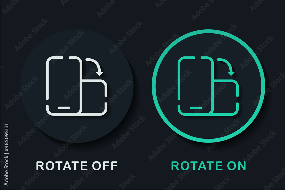 Poster Rotate smartphone. Device rotation on off. Vector illustration ...