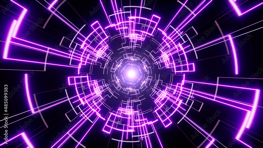 Tunnel Texture Effect of Shiny Purple Technology Line Pattern Art Stock ...