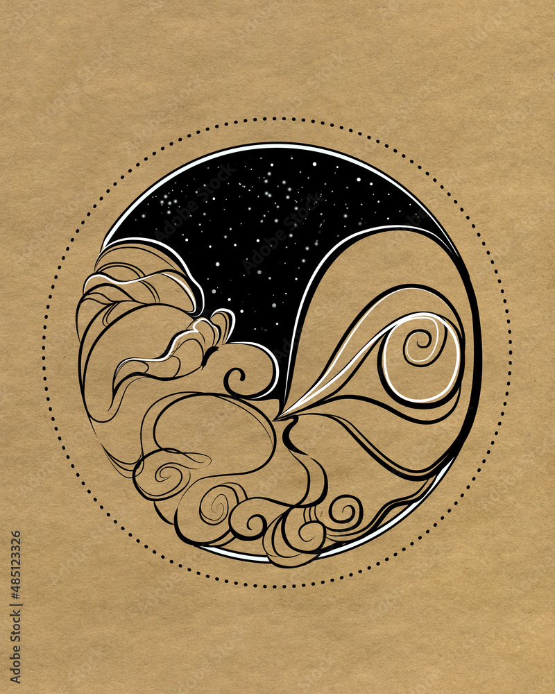 The wind spirit puffs its cheeks and breathes out fresh frosty air. A ...