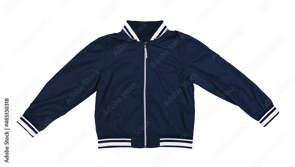 Jacket isolated on white background.Mens blue jacket in isolated on a ...