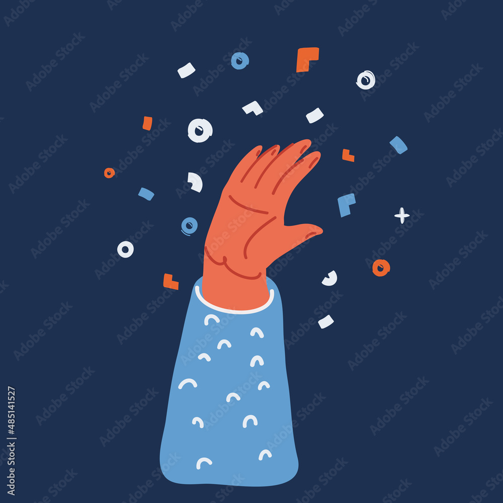 Vector cartoon illustration of Hand Raised Up Stock Vector | Adobe Stock