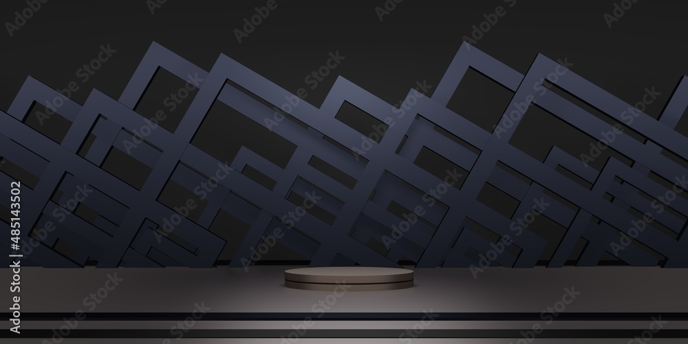 studio background Shiny square base backdrop for product display 3D ...