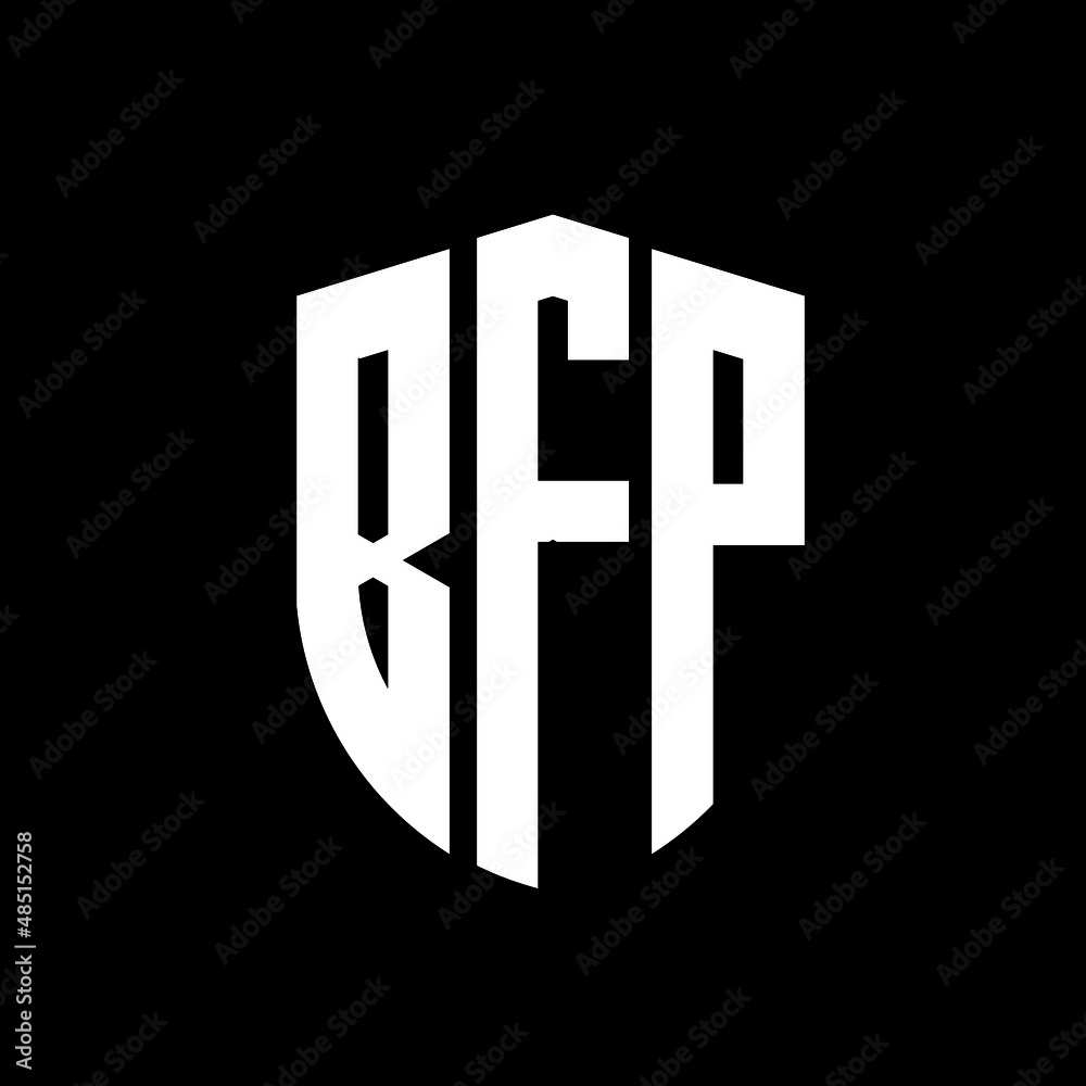 BFP letter logo design. BFP modern letter logo with black background ...