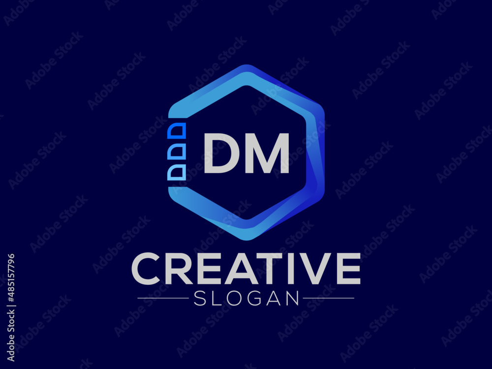 Vektorová grafika „DM logo, DM letter logo design, DM Minimal logo, DM ...