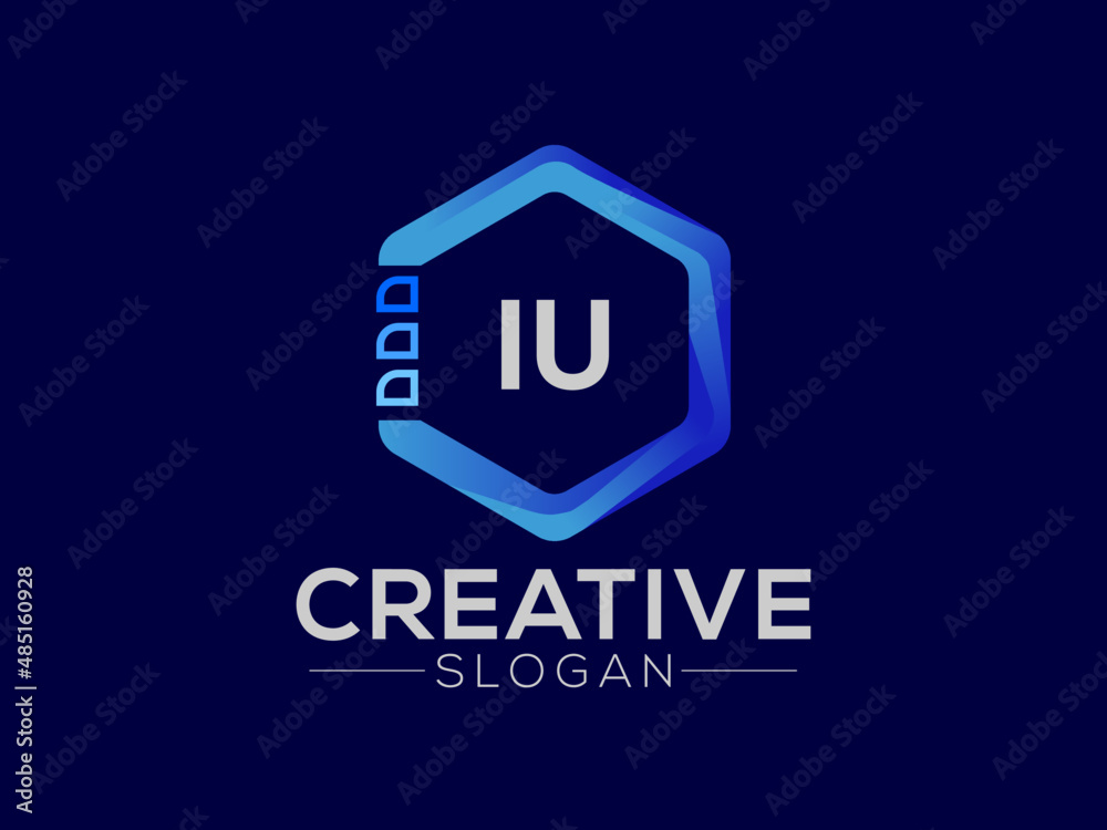 Vecteur Stock IU logo, IU letter logo design, IU Minimal logo, IU ...