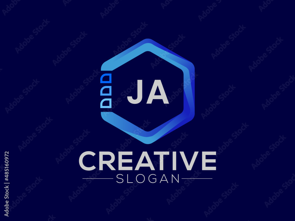 JA logo, JA letter logo design, JA Minimal logo, JA Shield Logo, JA ...