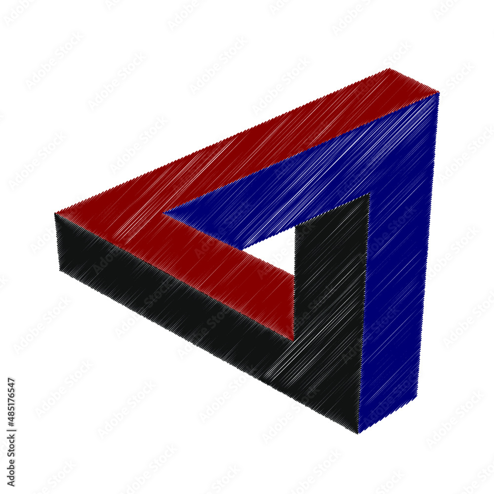 Stockvector Penrose triangle icon in CMYK colors. Geometric three ... Stockvector Penrose triangle icon in CMYK colors. Geometric three ...