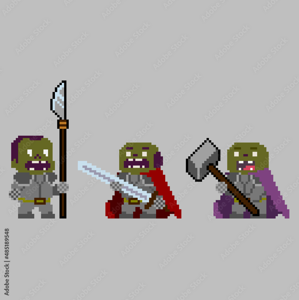 Set of pixel characters in art style Stock Vector | Adobe Stock