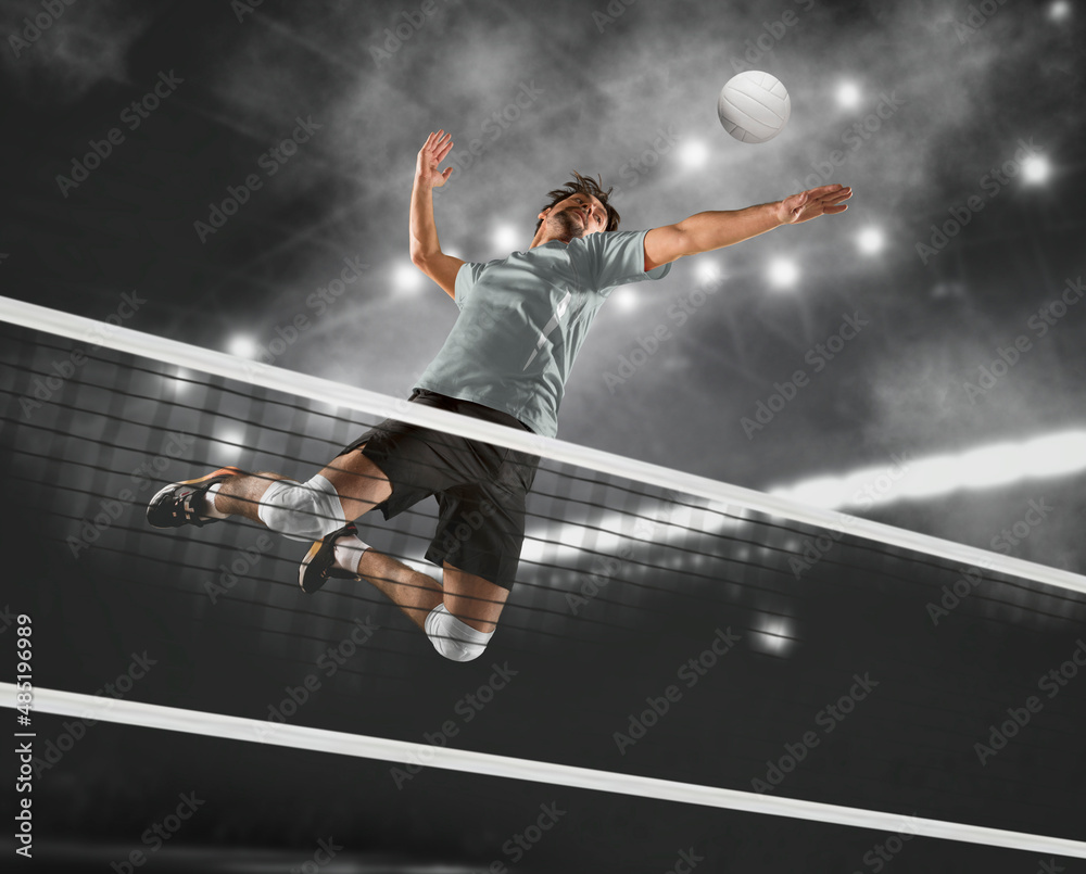 Volleyball player players in action Stock Photo | Adobe Stock