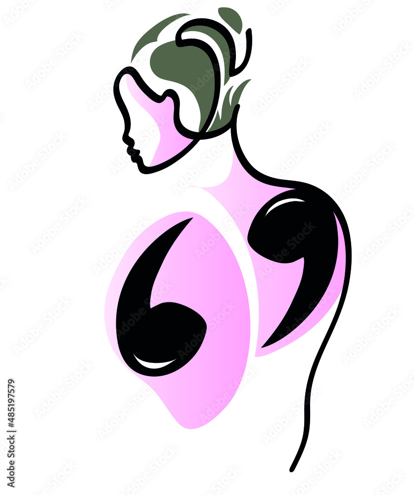 One line drawing of apostrophe illustration. One continuous line ...