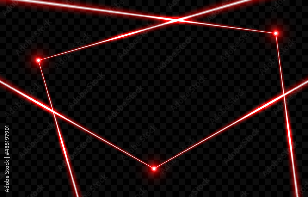 Vector laser beams png. Red laser beams on an isolated transparent ...
