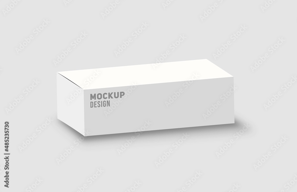 White cardboard rectangular box mockup. White blank cardboard package ...
