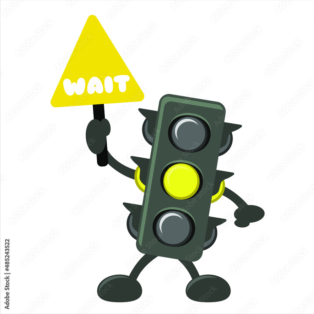 Traffic light cartoon illustration as a child's learning material ...